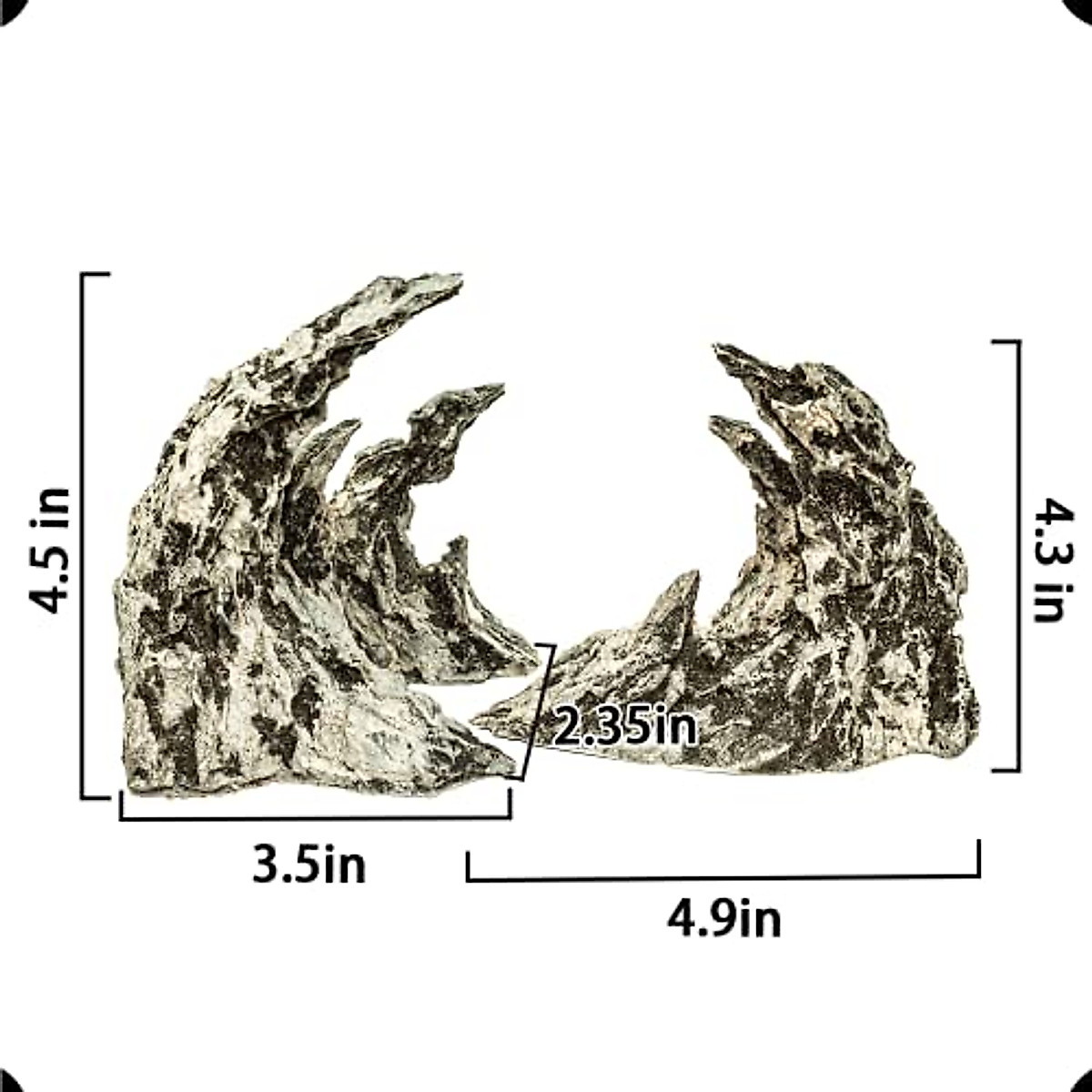 Novelsite Fish Tank Decor- Jagged Canyon Rock Formation ，Made of Solid Sandstone，Suitable for a Variety of Fish Tank Scenes, DIY Planting Moss, Safe and Non-Toxic