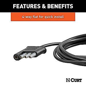 CURT 53201 Auxiliary Automotive LED Light Strips for Hitch Cargo Carrier, Bike Rack, 2-Pack, red