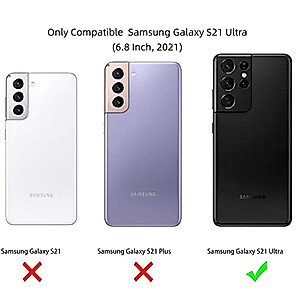 AIGOMARA Compatible Samsung Galaxy S21 Ultra Case Heart Design Plating Cover Full Body Shockproof Protection Anti-Scratch Soft TPU Slim Wireless Charging Case for Galaxy S21 Ultra 6.8 Inch - Black