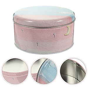 Decorative Cookie Tins Round Metal Cookie Tin with Lid Empty Gift Tin Decorative Nesting Tin Tinplate Container for Holiday Party Favors Treats Biscuits Cookie Gift Tins