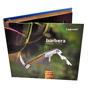 Legnoart Barbera Stainless Steel Sommelier Corkscrew with Oak Wood Handle