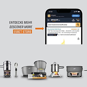 Esbit 11.5g (0.4 Ounce) Ultralight Folding Titanium Stove for Use with Solid Fuel Tablets