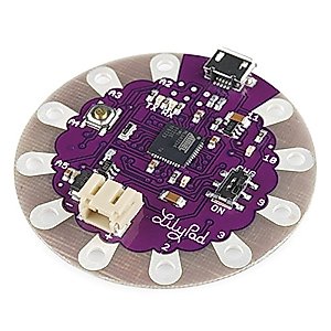 AMX3d Lilypad Development Main Board - The Silver Dollar Sized Arduino Compatible Designed for e-Textile and Wearable Projects– Power by Battery or USB Connector Cable.