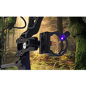 SAS Compound Bow Fiber Optic LED Sight Light 3/8-32 Thread Universal Fit