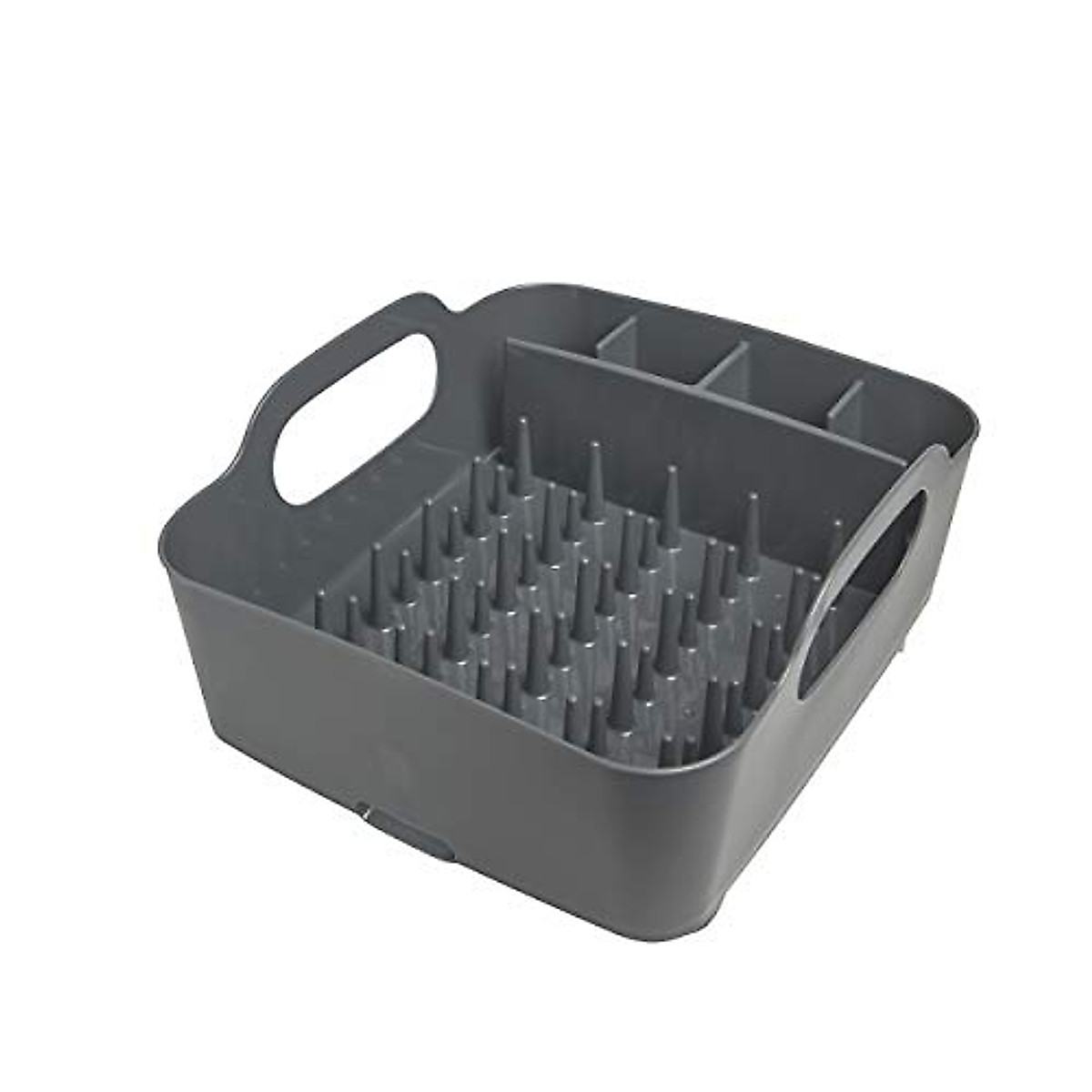 Umbra Tub Dish Drying Rack – Lightweight Self-Draining Dish Rack for Kitchen Sink and Counter at Home, RV or Motorhome, Charcoal