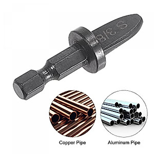 uxcell 3/8" Swaging Tool Drill 1/4" Hex Handle Repairing Flaring Tool for Air Conditioning Copper Aluminum Pipe