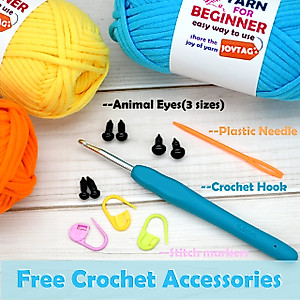 3 Pack Beginners Crochet Yarn Black White Grey Cotton Crochet Yarn for Crocheting Knitting Beginners with Easy-to-See Stitches Cotton-Nylon Blend Crochet Yarn for Beginners Crochet Kit(3x50g)