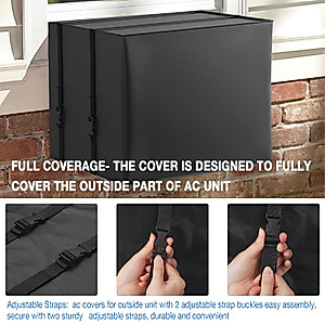 HOXHA 2 Pack Window Air Conditioner Cover, Indoor and Outdoor Air Conditioner Cover Set, Dust-Proof Waterproof AC Unit Covers for Winter, Inside 25"Lx17"Hx3.5"D and Outside 25.5"Wx20.5"Dx18"H