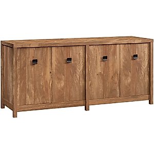 Sauder Cannery Bridge Office Credenza with Doors in Sindoori Mango, Sindoori Mango Finish