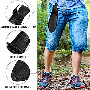 INCLY Metal Detector Shovel, Heavy Duty Double Serrated Edge Digger, Detecting Digging Tool with Sheath for Belt Mount, Gardening & Detecting Accessories for Metal Detection Digging Weeding Planting