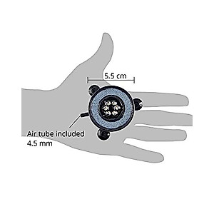 NICREW Multi-Colored LED Aquarium Bubbling Stone Disk, Round Fish Tank Bubbler with Auto Color Changing LEDs