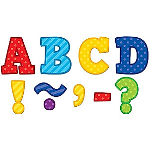 Teacher Created Resources Playful Patterns Bold Block 3" Magnetic Letters,Green