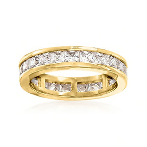 Ross-Simons 3.00 ct. t.w. CZ Eternity Band in 18kt Yellow Gold Over Sterling Silver. Size 5