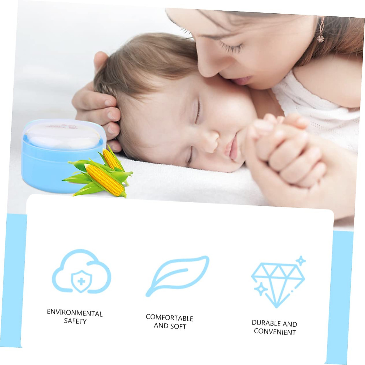 STAHAD 2pcs Box Body Powder Box Plastic Box Sponge Powder Puff Holder Child