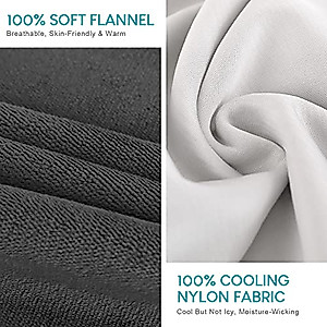 Cottonblue Cooling Blanket Queen Size, Summer Blankets for Hot Sleepers & Night Sweat, Fleece Lightweight Blanket Cool Blanket for Bed Couch, Reversible Throw Blanket for All Season, Grey, 79"*91"