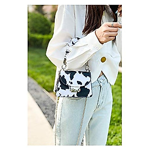 PURFANREE Women Cow Print Shoulder Bag Small Clutch Evening Purse Crossbody Handbag Satchel Bag Mini Purse