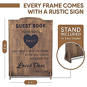 GLM Wedding Guest Book Alternative with Sign, 85 Hearts and 2 Large Hearts, Guest Book Alternatives, Alternative Guest Book Wedding Reception, Guest Sign in Wedding Decorations for Reception (Brown)