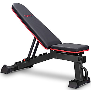 DERACY Adjustable Weight Bench for Full Body Workout, Incline and Decline Weight Bench for Indoor Workout, Home Gym (black1)