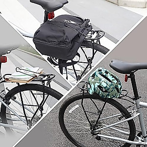 WEEROCK Bike Rear Rack 55LB Load Bearing Capacity Luggage Carrier, Height Adjustable Bike Cargo Rack Suits for 24-28 Inch Bike, Black