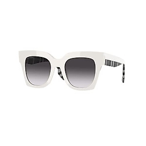 BURBERRY Kitty BE4364 39958G 49MM White/Grey Gradient Square Sunglasses for Women + BUNDLE With Designer iWear Complimentary Eyewear Kit