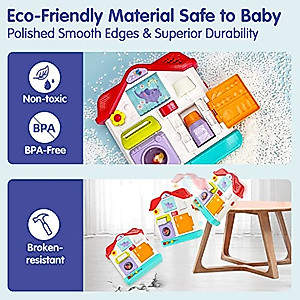 Busy Board for 1 Year Old, 9 in 1 Montessori Toys for 1 Year Old Boy Gifts with Light & Music, Baby Toys 12-18 Months Sensory Toys for Toddlers 1-3 Baby Toys for 1 Year Old Girl Birthday Gift