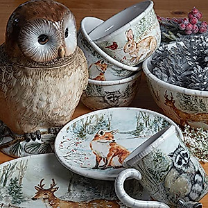 Certified International Winter's Walk 3-D Owl Cookie Jar, 88 oz, Multicolor