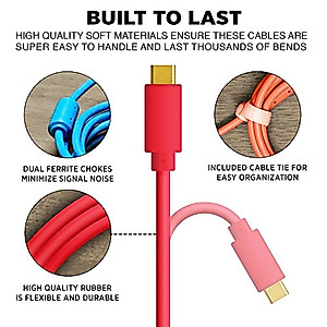 DJ TechTools Chroma Cables: Audio Optimized 1M USB-C to USB-C Cable (Orange)