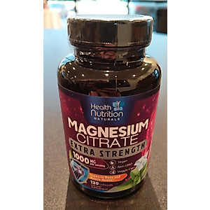 Magnesium Citrate Capsules 1000mg - Max Absorption Magnesium Powder for Muscle, Nerve, Bone and Heart Health Support, High Absorption Citrate Complex, Gluten Free, Non-GMO - 120 Capsules