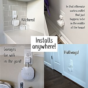 The Eero Genie for eero 6, 6+, and Mesh Wi-Fi: Wall Mount Outlet Holder Stand | Lowest Profile | Open Access | Multiple Install Options | Horizontal Outlets | Design Winner! (1-Pack)