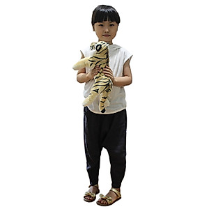 TAGLN The Jungle Animals Stuffed Plush Toys Tiger Leopard Panther Lioness Pillows (Brown Tiger, 16 Inch)