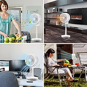Yescom Pedestal Air Circulator Fan with 90° Oscillation Adjustable Height & Remote Control Quiet 3 Wind Speed Oscillating Fan Home Bedroom White