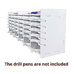 Sanfurney 36 Slots Diamond Painting Tray Tower Organizer with Drill Pen Holder, Multi-Boat Plates Storage Rack, Diamond Painting Accessories Kits, Gift for Adults DIY Craft Arts (36 Trays Included)