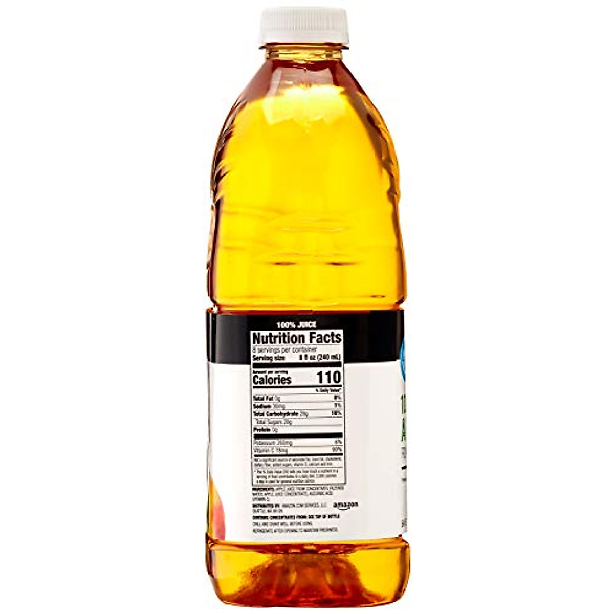 Amazon Brand - Happy Belly 100% Apple Juice, Bottle, 64 fl oz (Pack of 1)