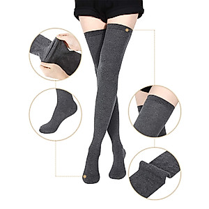 SATINIOR Extra Long Socks Thigh High Cotton Socks Extra Long Boot Stockings for Women