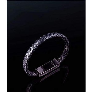 YXWJ USB Charging Cable Bracelet Fashion wrist Data Charger Cord Leather Cuff Band, Convenient to carry,Practical gifts.