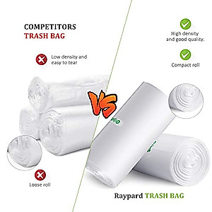 1.2 Gallon 320 Counts Strong Trash Bags Garbage Bags by RayPard, fit 5Liter, trash Bin Liners for Home Office Kitchen Bathroom Bedroom, Clear
