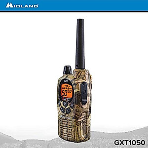 Midland GXT1050VP4 Long Range Walkie Talkie - 50 Channel GMRS Two Way Radio (Mossy Oak Camo, 4 Radios)