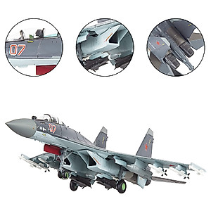 HANGHANG 1/100 Scale SU-35 Attack Plane Metal Fighter Military Model Fairchild Republic Diecast Plane Model for Commemorate Collection or Gifts, Purple