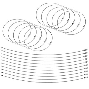 11.8 Inch Wire Keychain Cable,Large Stainless Steel Key Ring Loop Holder,Nylon Coated Screw Lock Key Rings,2mm Heavy Duty,Pack of 20,Silver