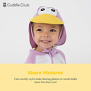 Cuddle Club Baby and Toddler Adjustable Sun Hat | UPF 50+ All-Day UV Protection for Infant's Head & Neck - Duck M