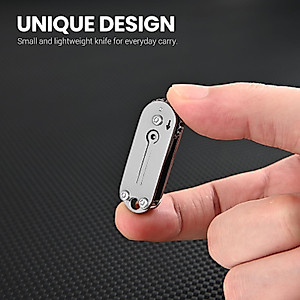 FUNBRO Small Pocket Knife for Men, Mini Folding Knives Box Cutter, Cool EDC Knife with Unique Design, Little Tiny Knives for Every Day Carry, Small Gift for Women Men