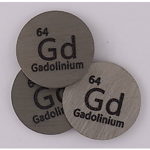 Gadolinium (Gd) 24.26mm Metal Disc 99.9% Pure for Collection or Experiments