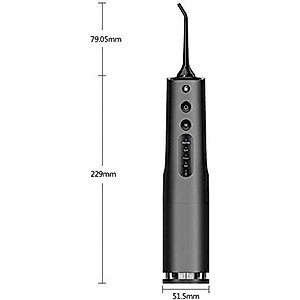 GIENEX Water Flosser Cordless Teeth Cleaner Dental Oral Irrigator Power Dental Flossers IPX7 Waterproof Teeth Cleaner with 4 Cleaning Modes Detachable Water Tank for Home Travel (Color : Black)