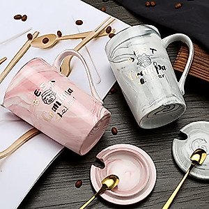 EXREIZST Grandma Grandpa Coffee Mugs - Best Grandma Grandpa Ever Couple Cups Set - Pregnancy Announcement for Grandmother Grandfather - Promoted to Grandparent Anniversary Birthday Gifts