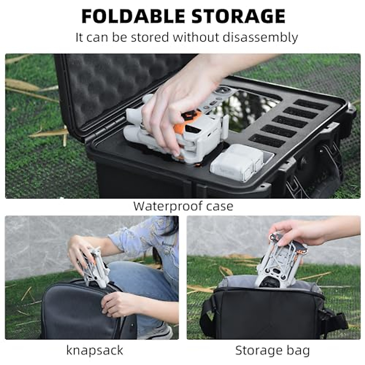 HeiyRC Mini 4 Pro Landing Gear, Folding Extensions Leg Stand Protector for DJI Mini 4 Pro Drone Accessories (Orange) - Easy to Store, no Need to disassemble