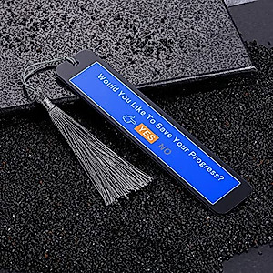 Stocking Stuffers for Men Boyfriend Teens Final Games Fantasy Save Your Progress Bookmark Novelty Funny Gifts for Men Vidiot Friends Christmas Birthday Valentines Gifts for Booklovers Gamer Husband