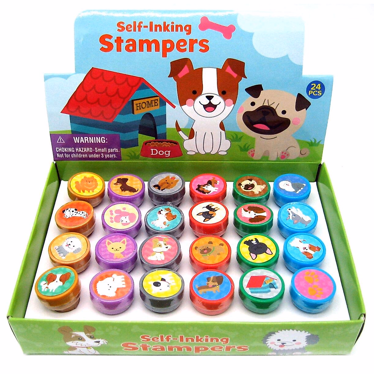 Tiny Mills 24 Pcs Dog and Puppies Stampers for Kids Assorted Stamps for Kids Self Ink Stamps Dog Puppy Birthday Party, Puppy Party Favors, Goody Bag Filler Treats, Classroom Rewards
