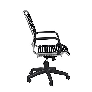 Euro Style Black Bungie/Aluminum Allison Rolling Office Chair - Modern High Back Adjustable Desk Chair with Wheels/Armrests for Work, Study, Gaming