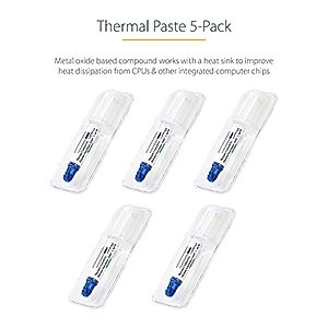 StarTech.com Thermal Paste, Metal Oxide Compound, Pack of 5 Re-sealable Syringes (1.5g / each), CPU/GPU Thermal Grease Paste (SILV5-THERMAL-PASTE)