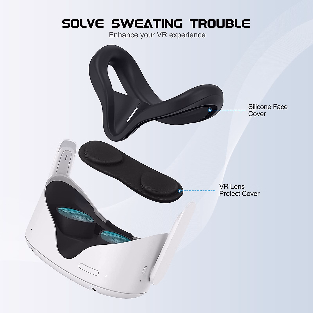 Esimen Carrying Case for Oculus Quest 2 with Head Strap - Hard Protection Case and Lightweight Travel Case with Starter Kit, Face Cover, and Silicone Controller Cover(Black Case Set Accessories)